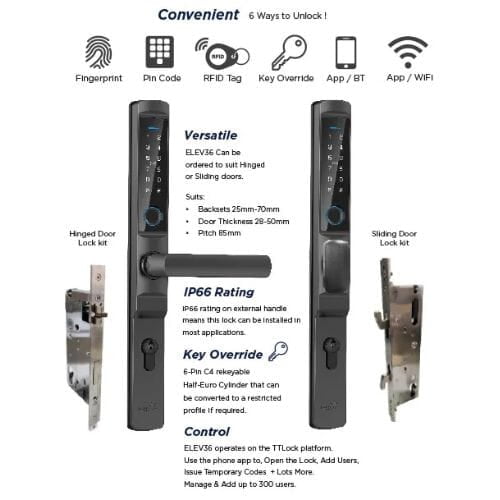 LOCKTON E-Series Smart Door Lock – Electronic Access, Fingerprint, PIN ...