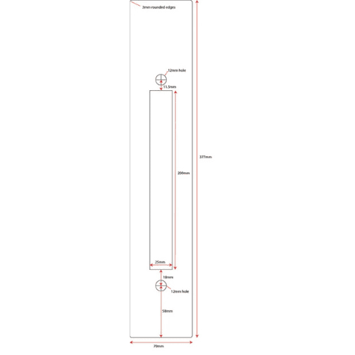 LOCKTON Stainless Steel Scar Plate 377x70mm – Cover Old Lock Cut-Outs